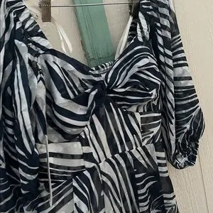 Hutch | Dresses | Hutch Printed Twistfront Puff Sleeve Ruffle Hem Dress ...